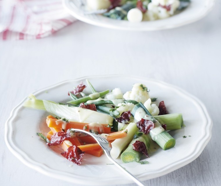 Paleta de verduras holandesas y humo crujiente. - Receta Hoy